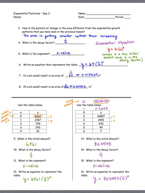 Exponential Notes Ms Ulrich S Algebra Class