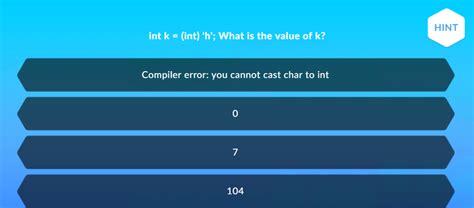 solved hint int k int h what is the value of k