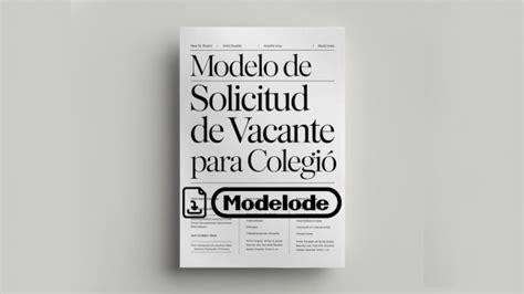 Modelo De Solicitud De Vacante Para Colegio En Word Perú