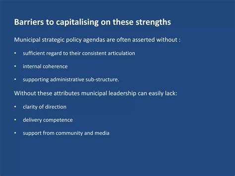 Policy Frameworks And Municipal Effectiveness Ppt