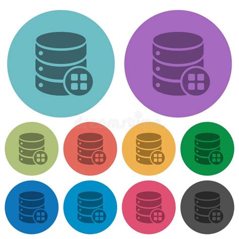 Database Modules Round Flat Multi Colored Icons Stock Vector