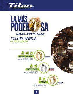 Catálogo Abrazaderas Titan 2025 Pdf Marca Tornillo