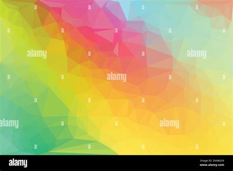 Multicolor Geometric Triangular Low Poly Origami Style Illustration