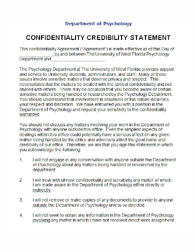 Free 10 Credibility Statement Samples In Pdf Doc