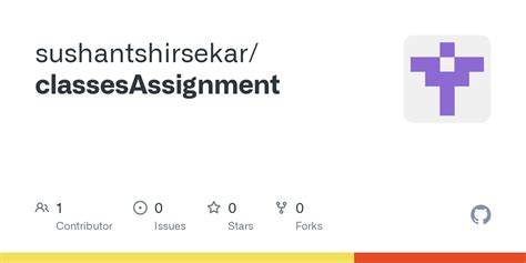 GitHub Sushantshirsekar ClassesAssignment