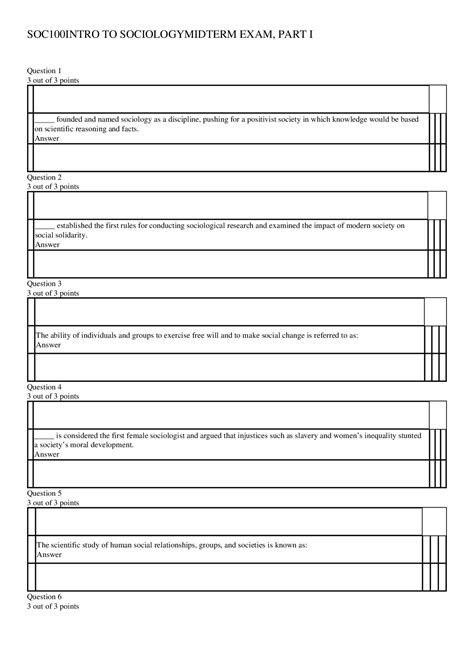 SOC 100 MIDTERM EXAM PART I Scholarfriends