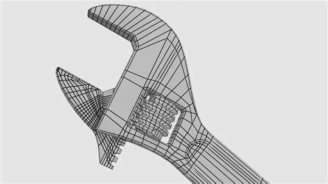 Adjustable Wrench Rustey Model TurboSquid