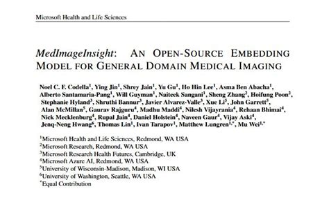 Medimageinsight An Open Source Medical Imaging Embedding Model