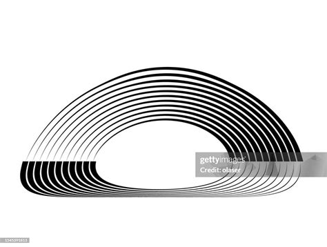 Two Semicircles Concentric Circular Pattern Bent In 3d High Res Vector Graphic Getty Images