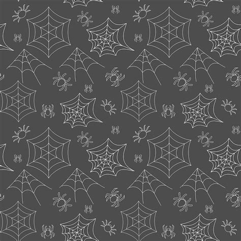 Premium Vector Seamless Pattern With Spider And Spider Web Contours