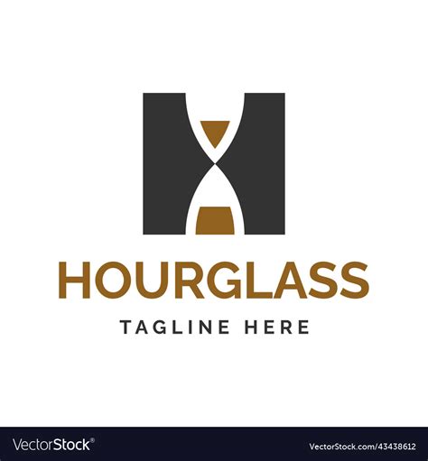 Letter H With Hourglass Logo Design Royalty Free Vector