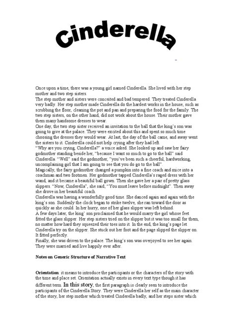 Cinderella Story Pdf Cinderella Narrative