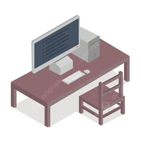 Desktop Computer Isometric Vector Concept Tower Computer Object Vector