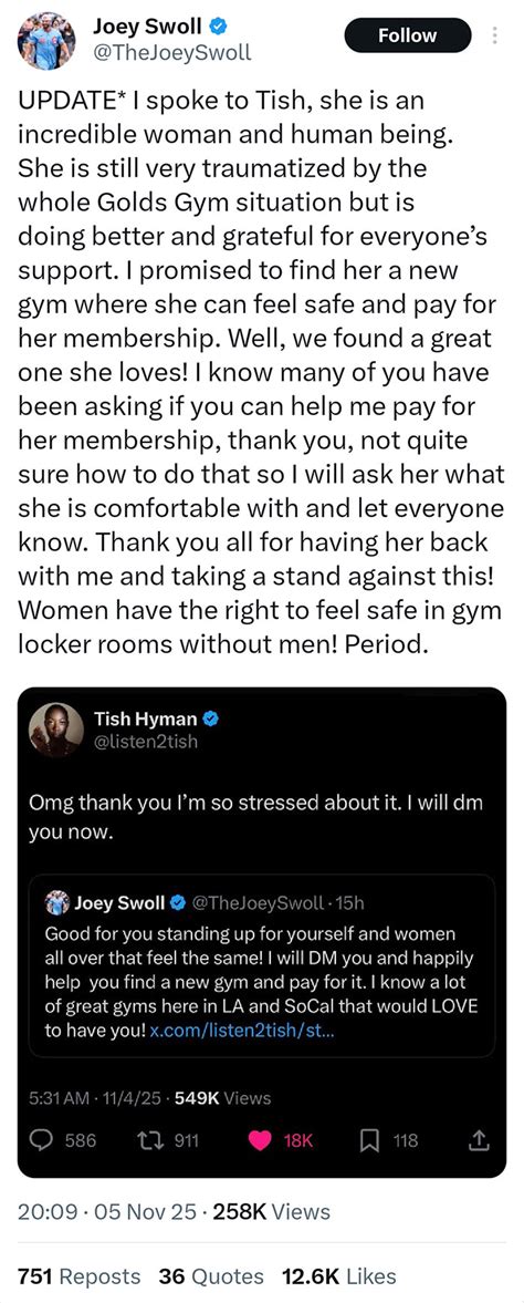 Joey Swoll Picked A Side On The Golds Gym Trans Locker Controversy