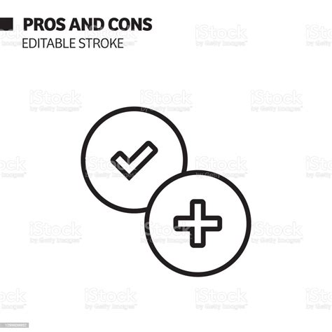 Vetores De Ícone De Linha Prós E Contras Ilustração Do Símbolo Do Vetor E Mais Imagens De Prós E