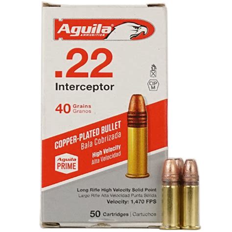 Bullseye North Aguila Interceptor 22lr 40gr Cpsp Box Of 50 Rounds