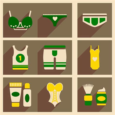 Concept Of Flat Icons With Long Shadow Underwear Vector Ai Eps Uidownload