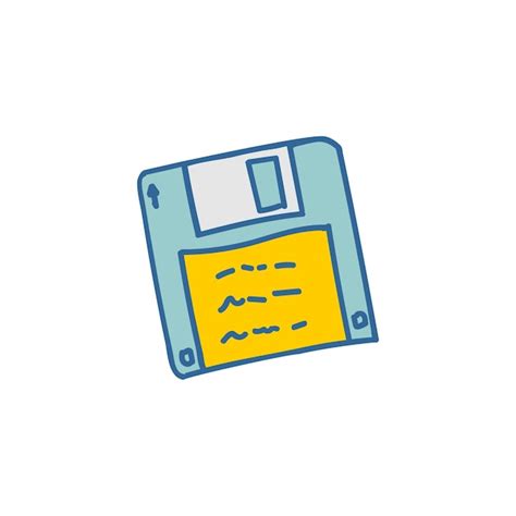 Premium Vector Hand Drawn Classic Data Saver Diskette