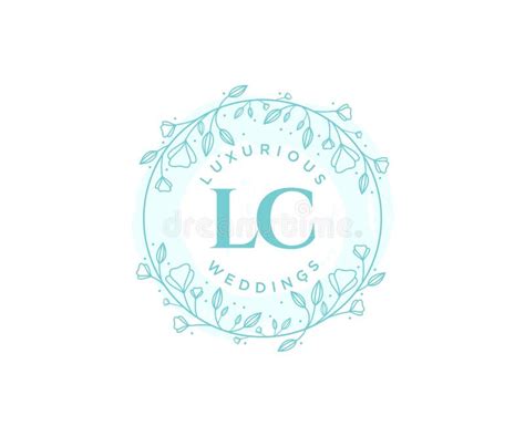 Lc Initials Letter Wedding Monogram Logos Template Hand Drawn Modern Minimalistic And Floral