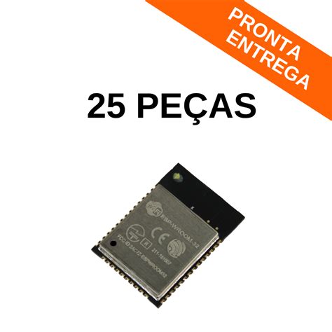 Kit 25 Peças Módulo Esp32 Wifi E Bluetooth Esp Wroom 32 Módulos Achei Componentes Eletrônicos