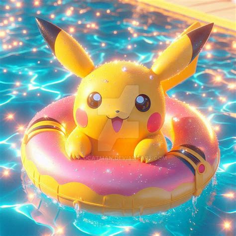 Pokemon Pikachu In Tube Swimming Pool By Oldcatman On Deviantart
