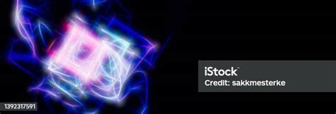 여러 가지 색상의 네온 빛나는 기술이 빈 공간으로 배너를 형성합니다 0명에 대한 스톡 사진 및 기타 이미지 0명 3차원