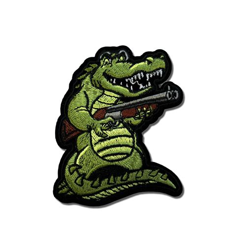 Embroidered 3 Alligator Shotgun Iron On Sew On Patch Patchers