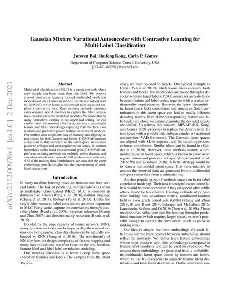 gaussian mixture variational autoencoder with contrastive learning for