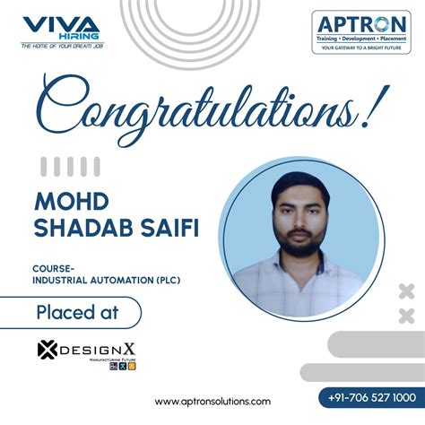 Aptron On Linkedin Aptron Vivahiring Placedcandidate Brighterfuture Career Future