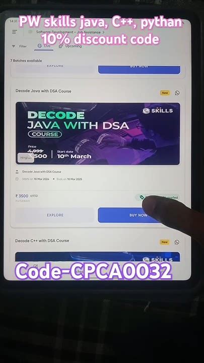 Pw Skills Java C Pythan Batches 10 Discount Code Cpca0032 Youtube