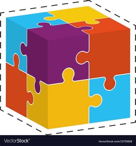 Cube Puzzle Solution Image Royalty Free Vector Image