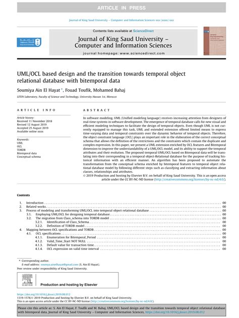 Pdf Umlocl Based Design And The Transition Towards Temporal Object Relational Database With