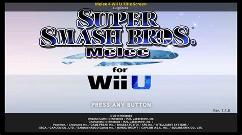 Melee 4 Wii U Title Screen Mod For Super Smash Bros Wii U Ssb4u Mods