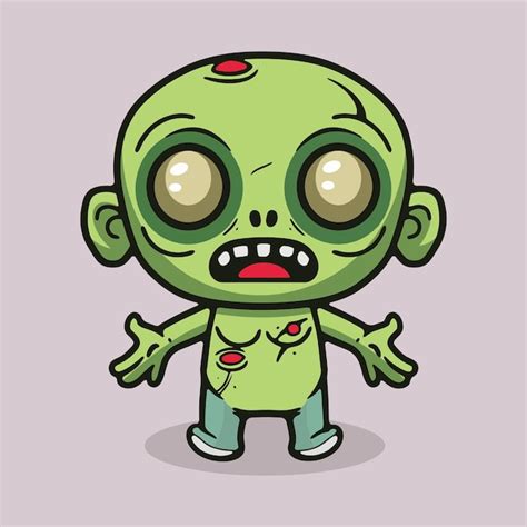 Premium Vector Cute Creepy Green Zombie Vector Illustration 27