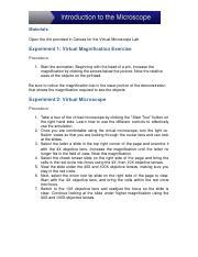 Virtual Microscope Lab Procedures Pdf Materials Open The Link Provided In Canvas For The