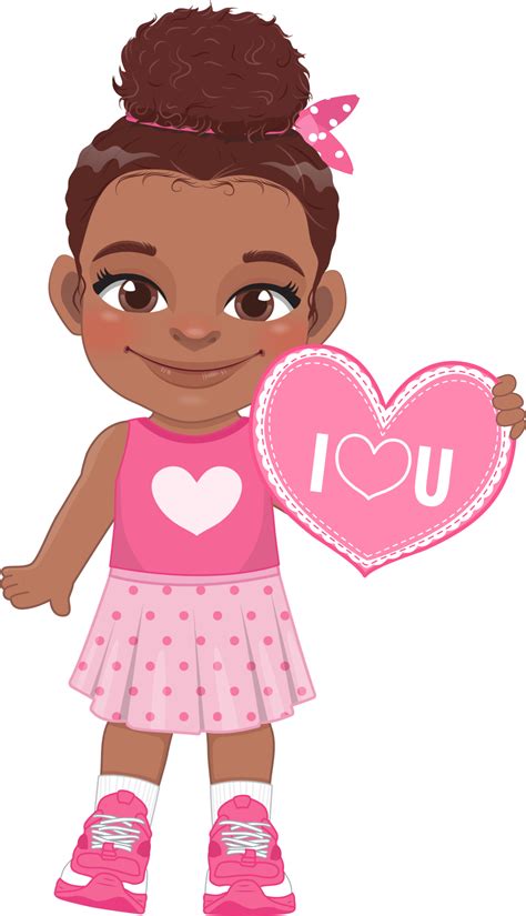 Young Black Girl Cartoon