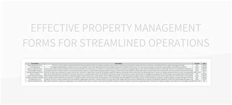 Effective Property Management Forms For Streamlined Operations Excel