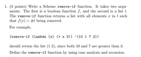solved 1 3 points write a scheme remove if function it