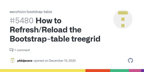 How To Refreshreload The Bootstrap Table Treegrid · Issue 5480 · Wenzhixinbootstrap Table