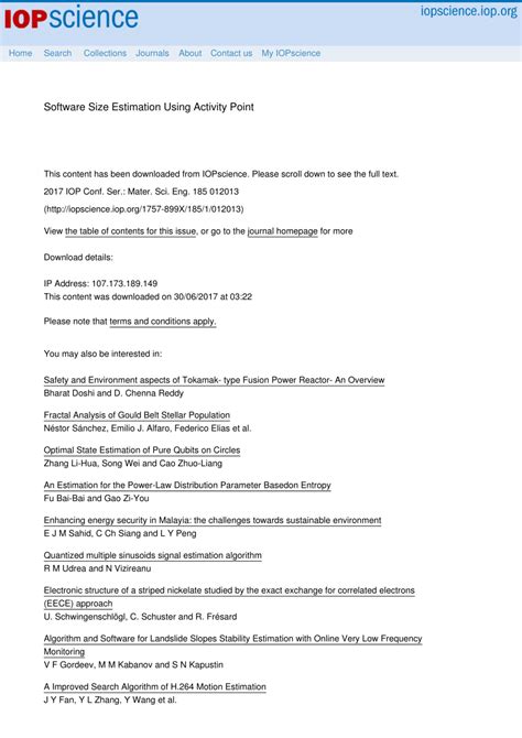 Pdf Software Size Estimation Using Activity Point