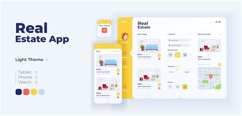 Premium Vector Real Estate App Screen Vector Adaptive Design Template Realtor Agency Buying
