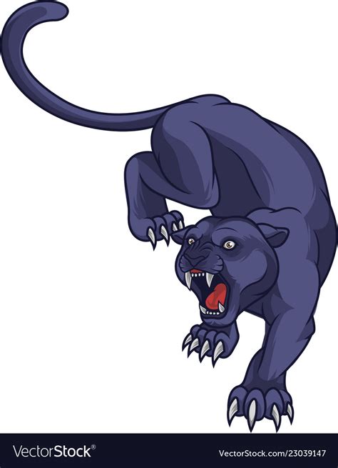 Black Panther Attacking Royalty Free Vector Image