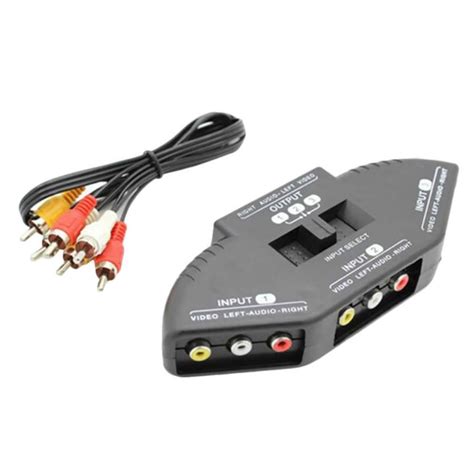 3 Port AV Switcher RCA Selector Switch 3 In 1 AV Switch For Video Audio Lazada PH