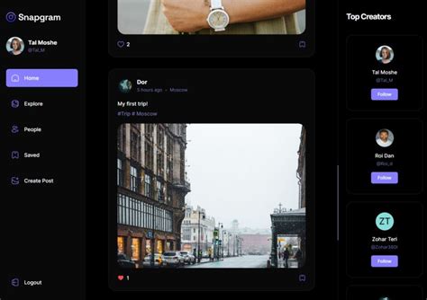 My New Project Snapgram A Social Media App Dor Tayari Posted On The Topic Linkedin
