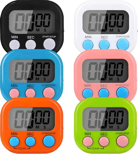6 Pack Multi Function Electronic Timer Colorful Kitchen