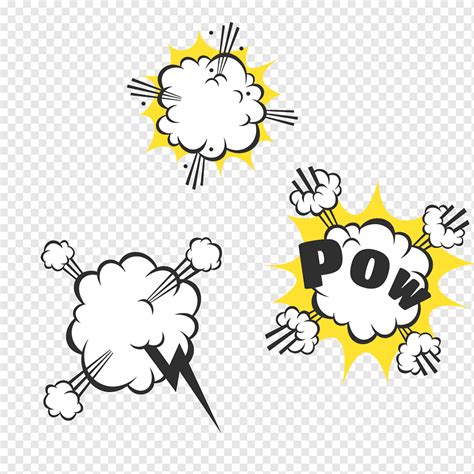 3 흰 구름 그래픽 구름 거품 번개 Pow 만화 폭발 거품 화이트 본문 폭발 Png Pngwing