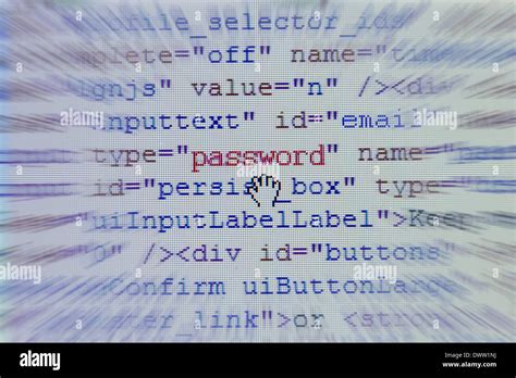Password Field In A Html Form On Lcd Background Stock Photo Alamy