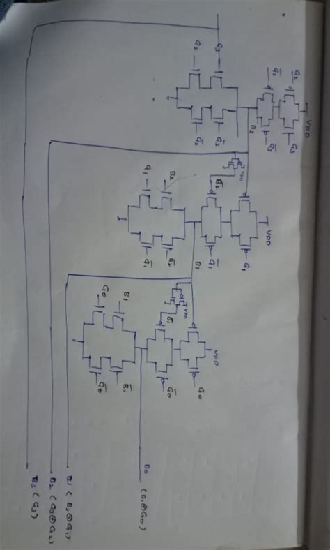design and implement a 4 bit gray to binary code converter using cmos