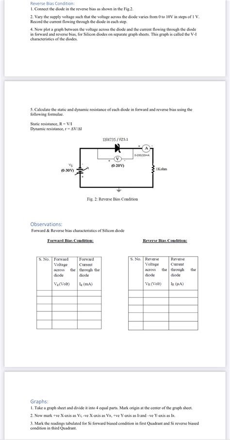 Reverse Bias Condition Connect The Diode In The Chegg Com
