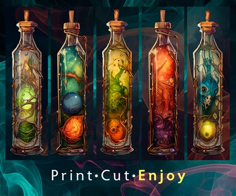 10 Witchs Potion Printable Bookmark Designs  Pages Ready To Print